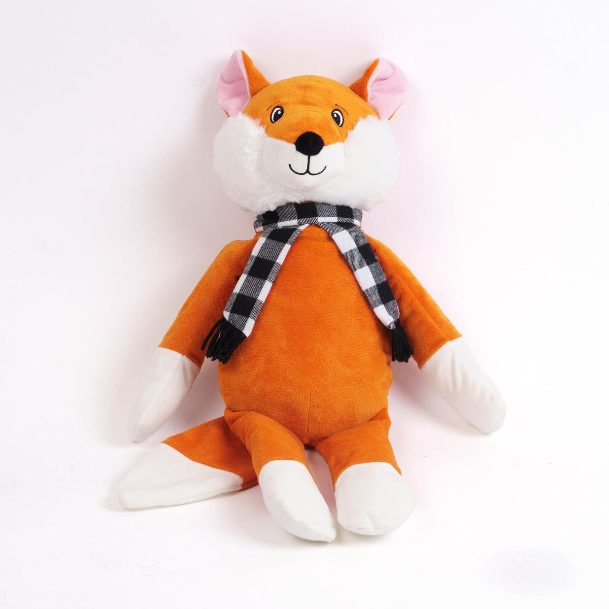 Fox 24-inch Plush Dog Toy with Squeaker – Silver Paw